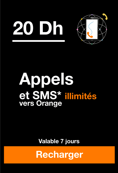 Recharge *2 illimitée vers Orange - Recharge.ma
