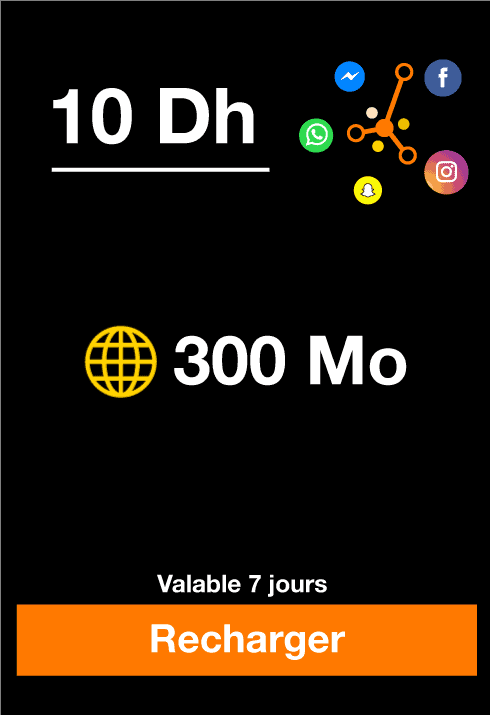 Recharge Orange *6 Réseaux Sociaux - Recharge.ma